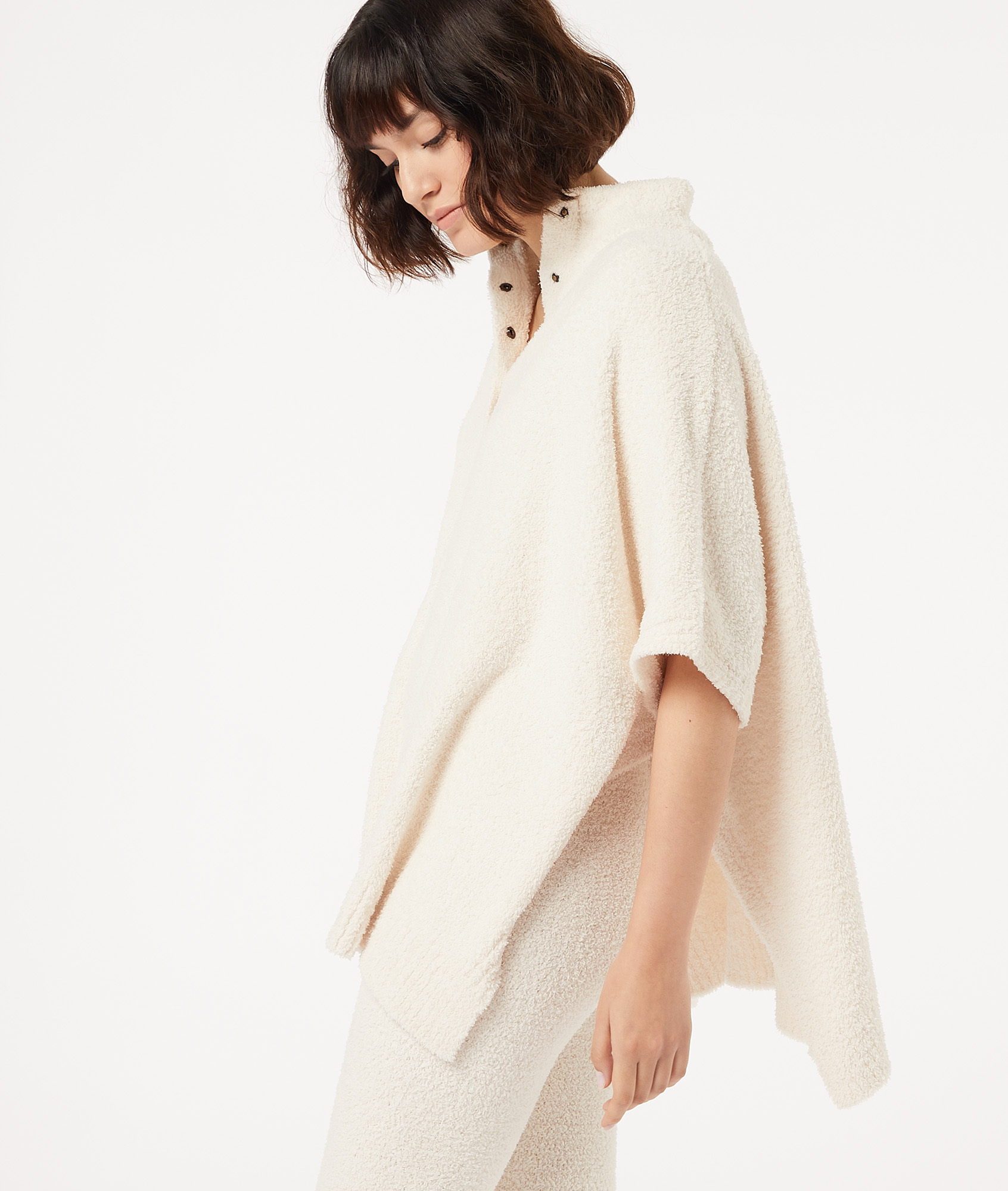 Rozpinane poncho BIJAN ECRU - ETAM