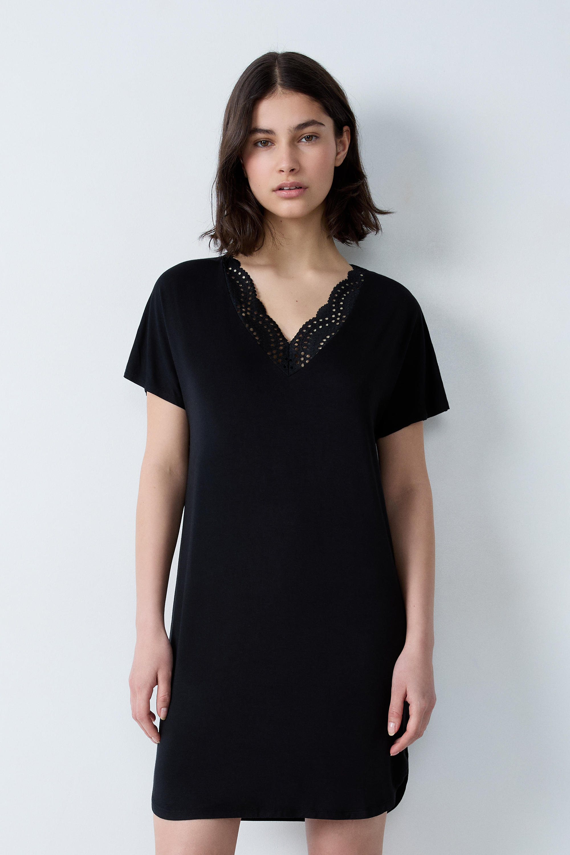 Koszula nocna z modalu JOSEPHINE NOIR - ETAM