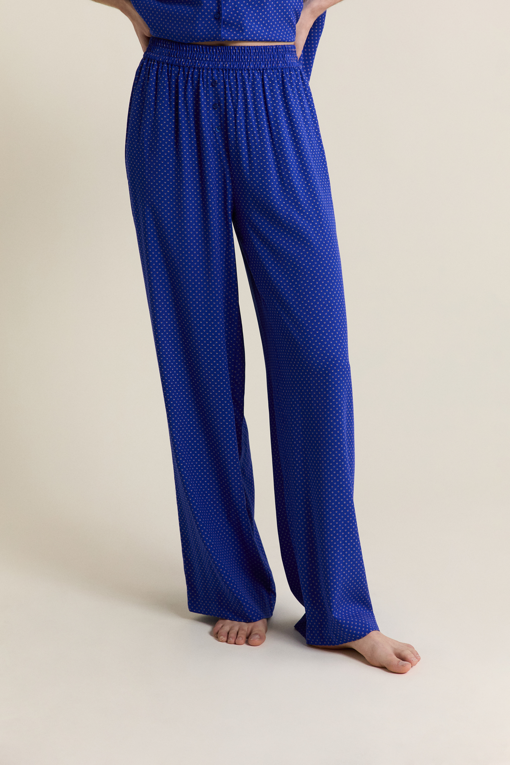 Spodnie piżamowe w groszki AYMERIK BLEU ROYAL - ETAM